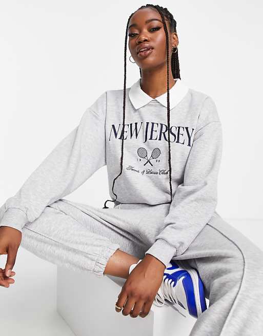 Stradivarius - Sweat avec col - Gris chiné | ASOS Stradivarius - Sweat avec col - Gris chiné | ASOS