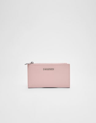 Stradivarius zip purse in light pink | ASOS