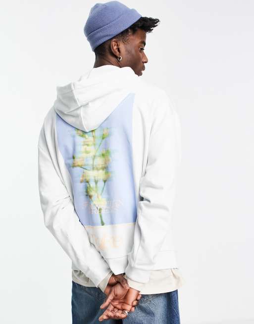 Sudadera Azul Claro Extragrande Con Capucha Y Estampado Fotográfico De