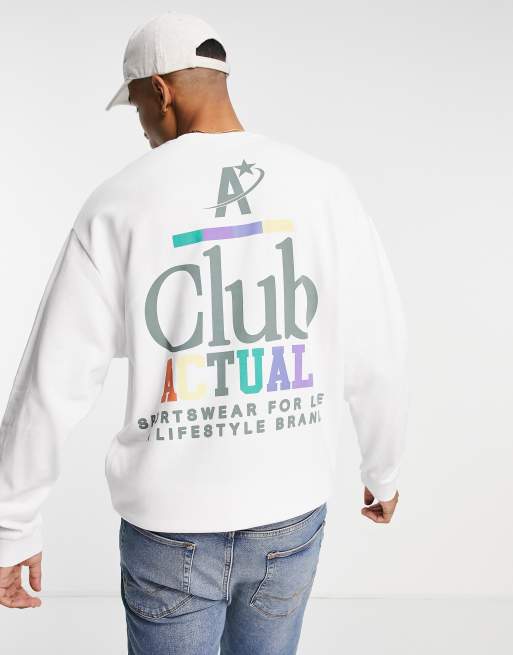 Sudadera Blanca Extragrande Con Estampado Gráfico En La Parte Delantera