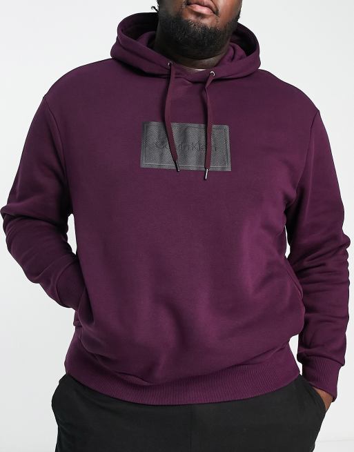 Sudadera Burdeos Con Capucha Y Recuadro Del Logo Texturizado Comfort De