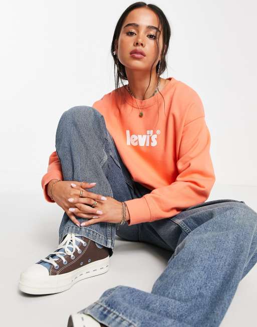 Sudadera Color Melocotón De Corte Estándar Con Estampado Gráfico De