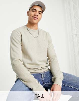 Sudadera color piedra con cuello redondo Tim de Farah | ASOS