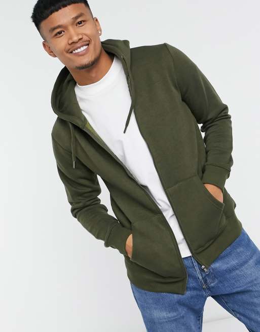 Sudadera con capucha y cremallera en verde mix and match de Soul Star ...