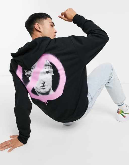 Sudadera Extragrande Con Capucha Y Estampado En La Espalda De Asos