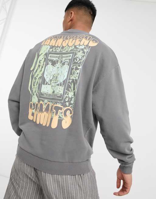 Sudadera Extragrande Con Estampado Grande En La Espalda De Asos Design