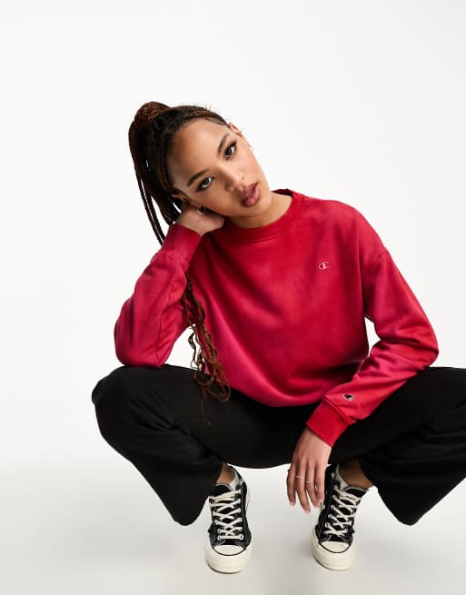 Sudadera rosa y naranja lavado Rochester de Champion | ASOS