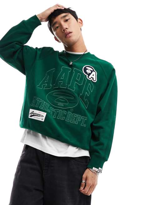Sudadera verde de estilo universitario de AAPE BY A BATHING APE® | ASOS