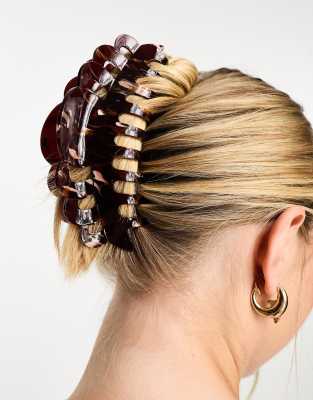 SUI AVA Emma Pretty giga hair claw clip in dark brown | ASOS