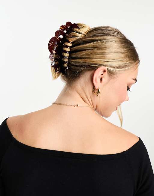 SUI AVA Emma Pretty giga hair claw clip in dark brown | ASOS
