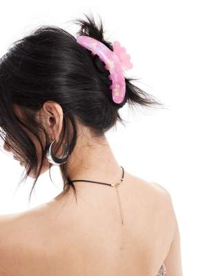 SUI AVA Helle Sunkissed big hair claw clip in pink marble | ASOS