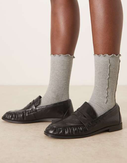 Sui Ava ruffle socks in grey | ASOS