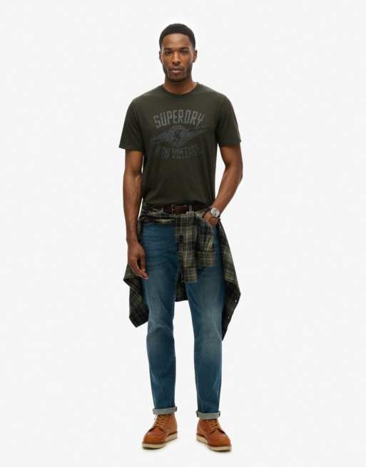 Superdry Retro rocker graphic t-shirt in washed black | ASOS
