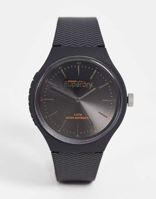 Superdry Men's Urban Herrinbone Maroon Silicone Watch