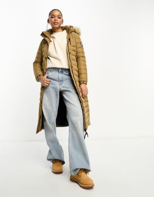 Superdry super long line fuji jacket in Sandstone | ASOS