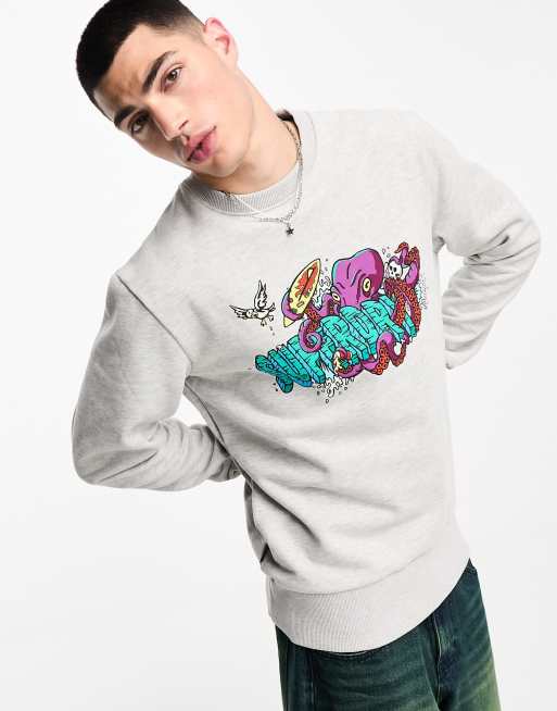 Superdry – Vintage-Sweatshirt in Grau mit Logo-Grafikprint | ASOS