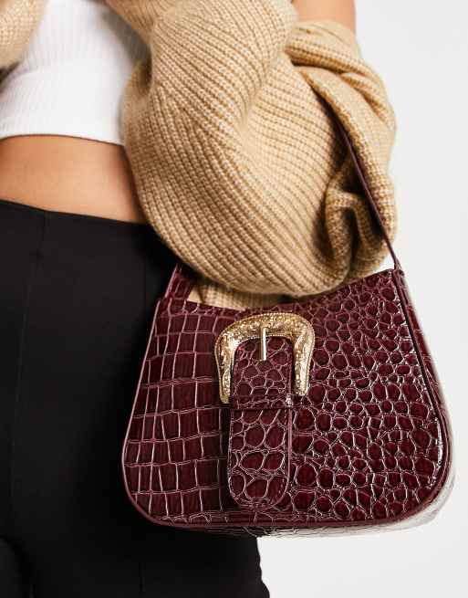 SVNX mini shoulder bag in dark brown | ASOS