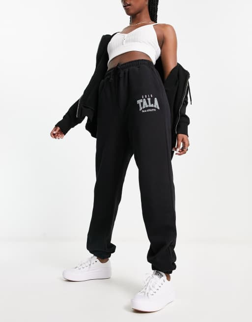 TALA collegiate logo sweat with matching set in black | ASOS