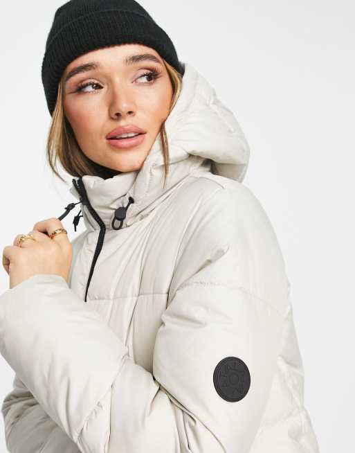 Tala longline puffer jacket in white | ASOS
