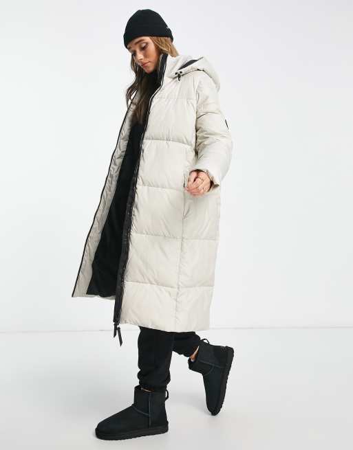 Tala longline puffer jacket in white | ASOS