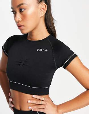 TALA slim fit crop t-shirt in black exclusive to ASOS | ASOS
