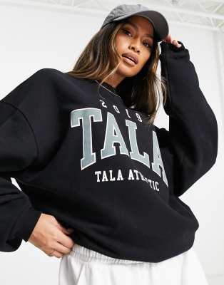 TALA - Sweatshirt met ronde hals en logo in zwart | ASOS