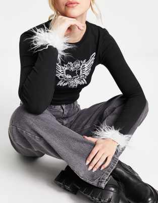 Tammy Girl snap cuffs in white faux fur | ASOS