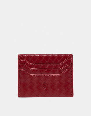 Tarjetero rojo con diseño entretejido Rallo Lottie de Becksondergaard ...