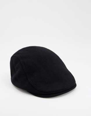Ted Baker Huxley wool flat cap in black | ASOS