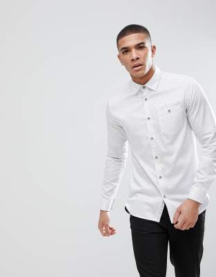 Ted Baker - Smal overhemd met stippen | ASOS