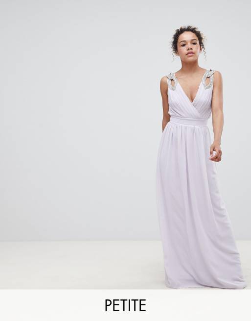 TFNC Petite WEDDING - Robe cache-cœur longue ornementée | ASOS