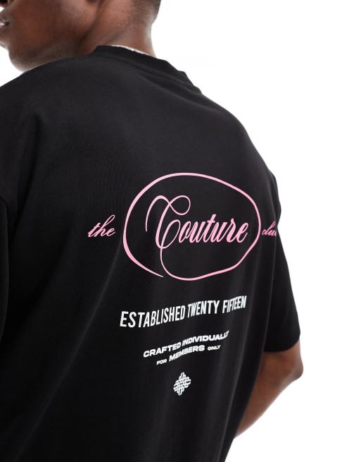 The Couture Club oversized script multi-graphic backprint t-shirt in ...