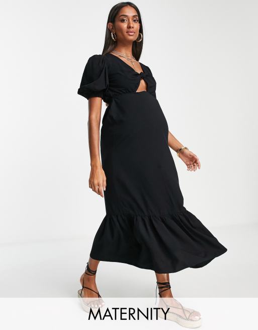 The Frolic Maternity Robe Dété Mi Longue à Découpe Pour La Plage