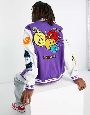 The Hundreds jv varsity jacket in purple | ASOS
