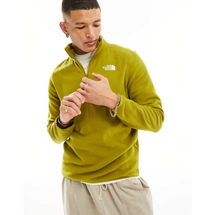 The North Face 100 Glacier Fleece Pullover in Khaki mit 1 4 ReiBverschluss ASOS
