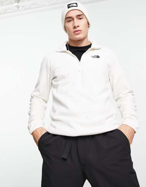 The North Face 100 Glacier Fleecejacke mit 1 4 ReiBverschluss in WeiB ASOS