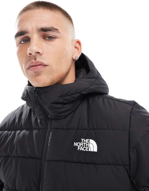 The North Face Aconcagua 3 Pufferjacke in Schwarz mit Taschen und Kapuze