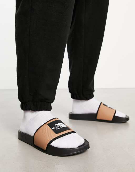 The North Face Base Camp III sliders in black and brown | ASOS