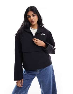 The North Face Easy Wind 1/4 zip logo jacket in black | ASOS