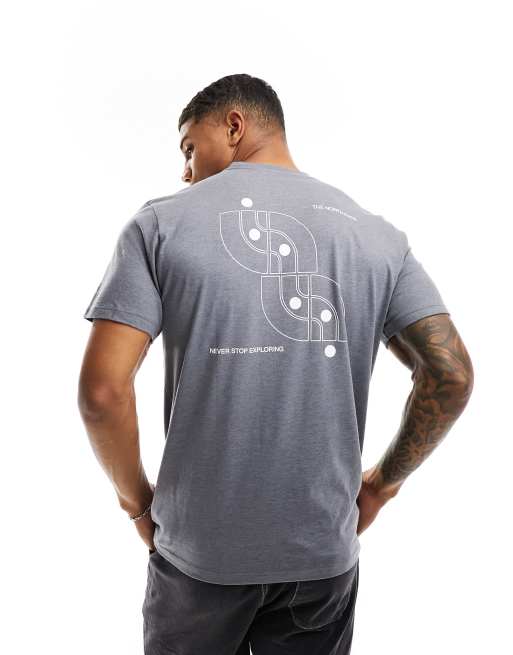 The North Face Half Dome contoured back print T-shirt in gray & white ...