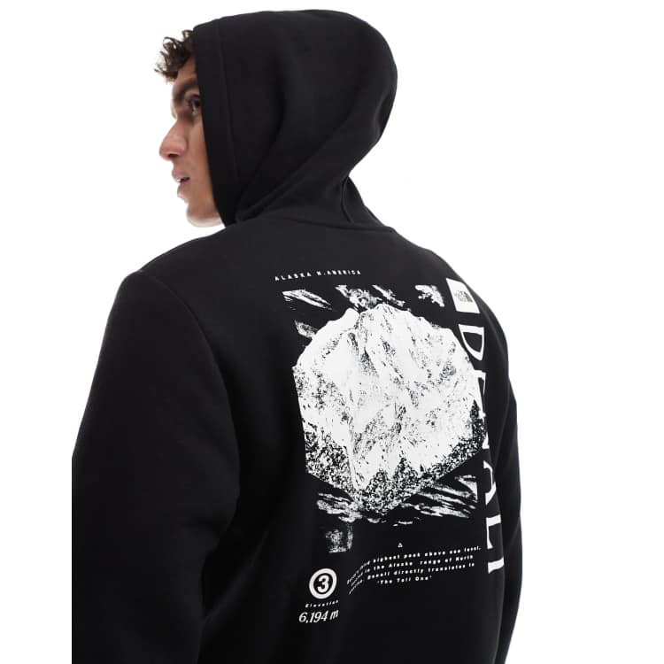 The North Face Kapuzenpullover in Schwarz mit topografischem Druck