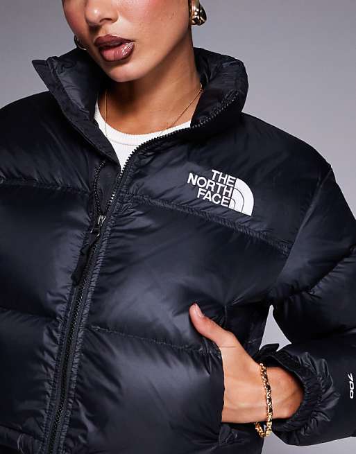 The North Face Nuptse cropped down puffer jacket in black | ASOS The North Face Nuptse cropped down puffer jacket in black | ASOS
