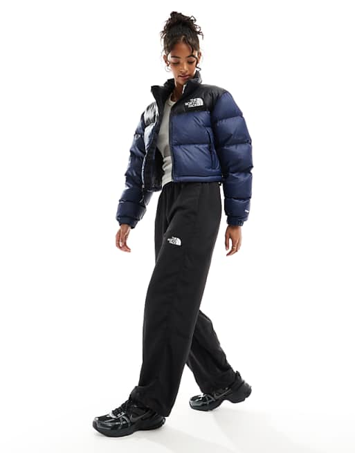 The North Face Nuptse cropped down puffer jacket in summit The North Face Nuptse cropped down puffer jacket in summit