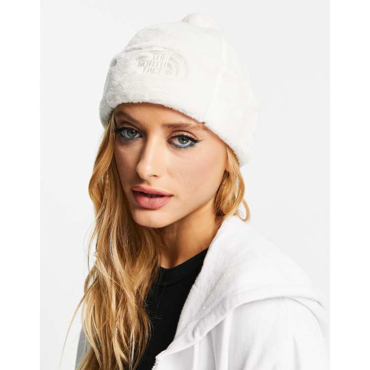 The North Face Osito Strickmutze aus Kunstpelz in CremeweiB ASOS