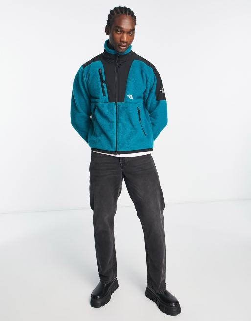 The North Face Retro Denali 94 Hochflorige Fleecejacke in Petrol mit ReiBverschluss