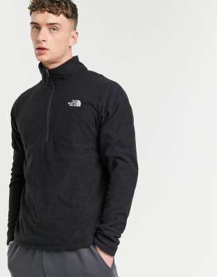 The North Face Textured Cap Rock zip fleece in black | ASOS