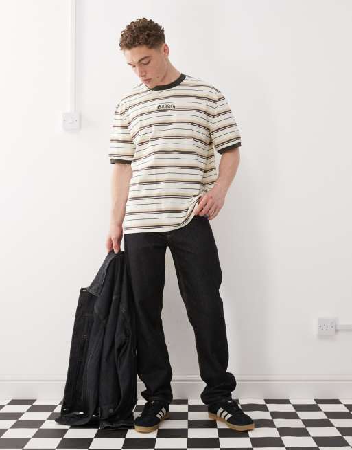 The Ragged Priest striped T-shirt with Ragged logo in multi | ASOS