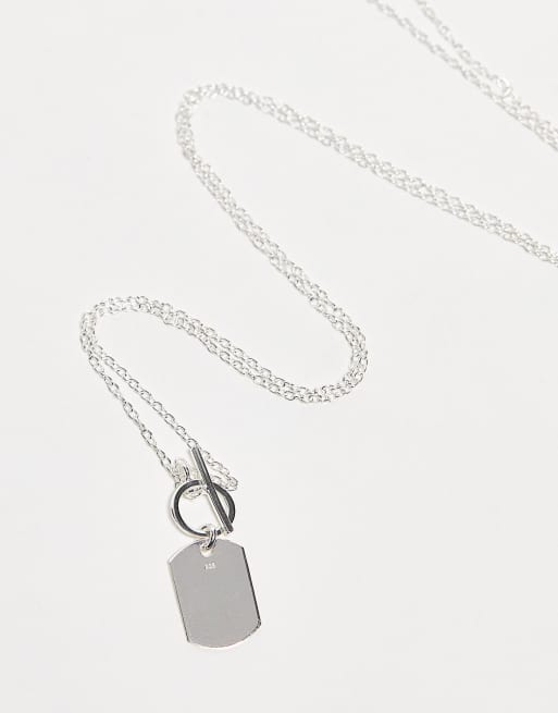 The Status Syndicate sterling silver dog tag necklace | ASOS