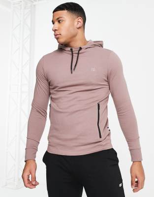 Threadbare Active overhead hoodie in deep taupe | ASOS