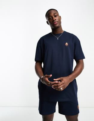 Threadbare allbrook oversize tee short lounge set with robot embroidery ...